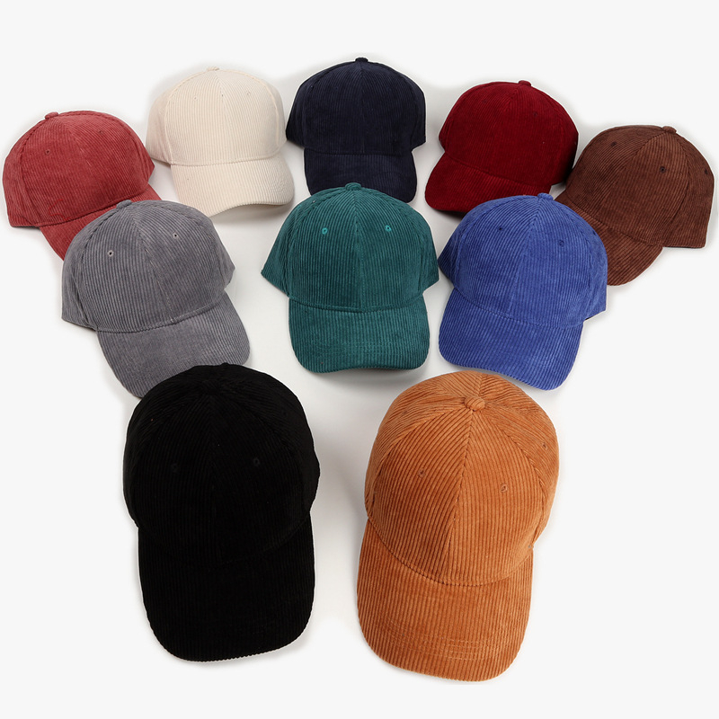 Classic Corduroy Baseball Cap Unisex Vintage Baseball Adjustable Polo ...