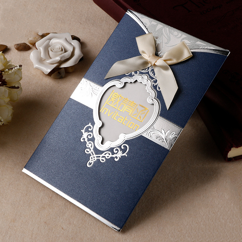 Party Invitations Cards With Envelope & Printable Inner Sheet, Bow ...