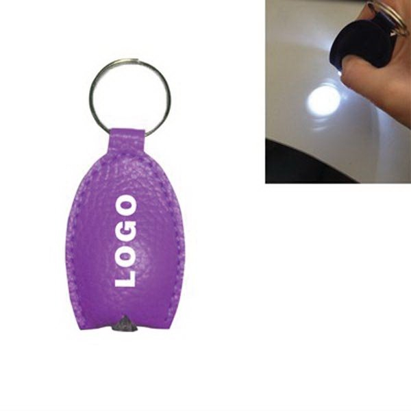 Imprinted PU Leather LED Keychain - Buy custom LED Keychain, printed ...
