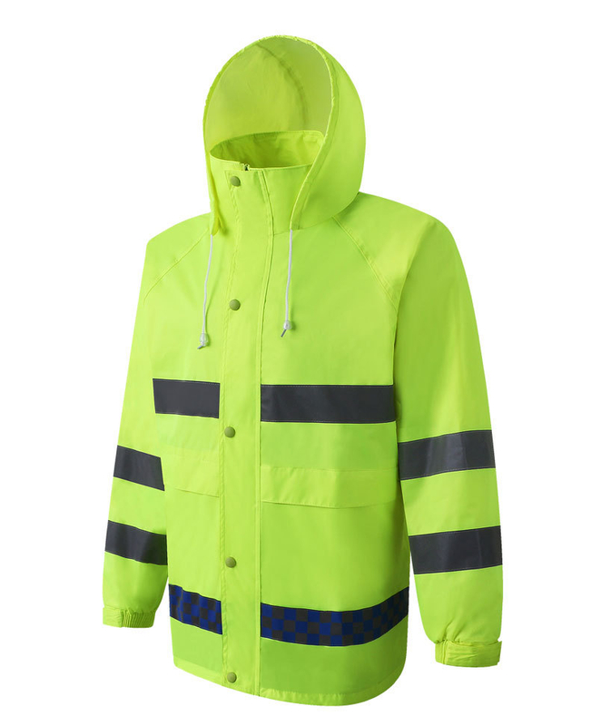 Safety Rain Jacket Waterproof Reflective High Visibility with ...