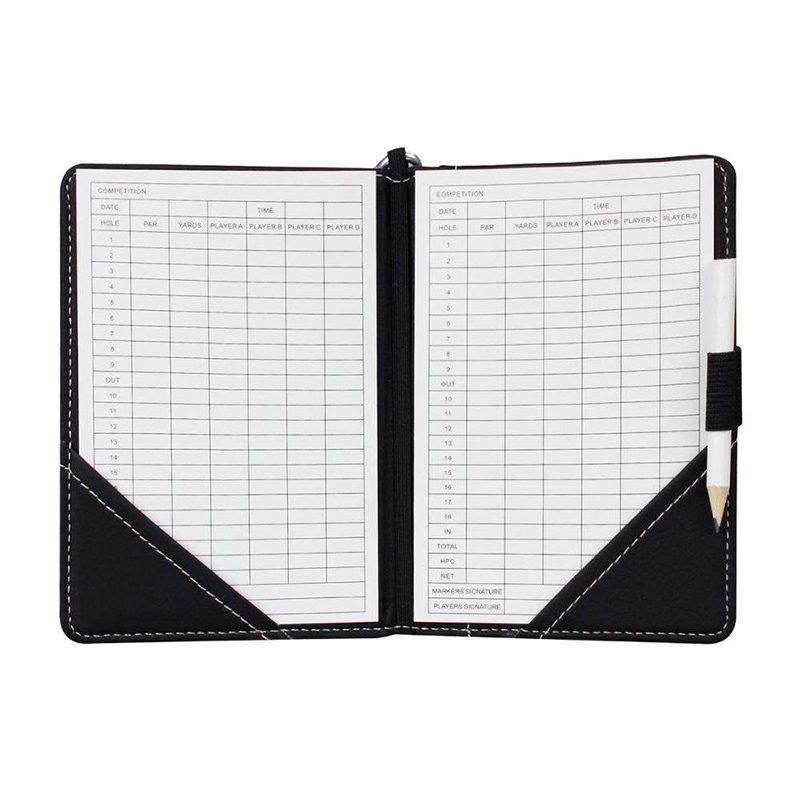 Golf Scorecard Cover PU Leather Yardage Book Holder Statistic and Score ...