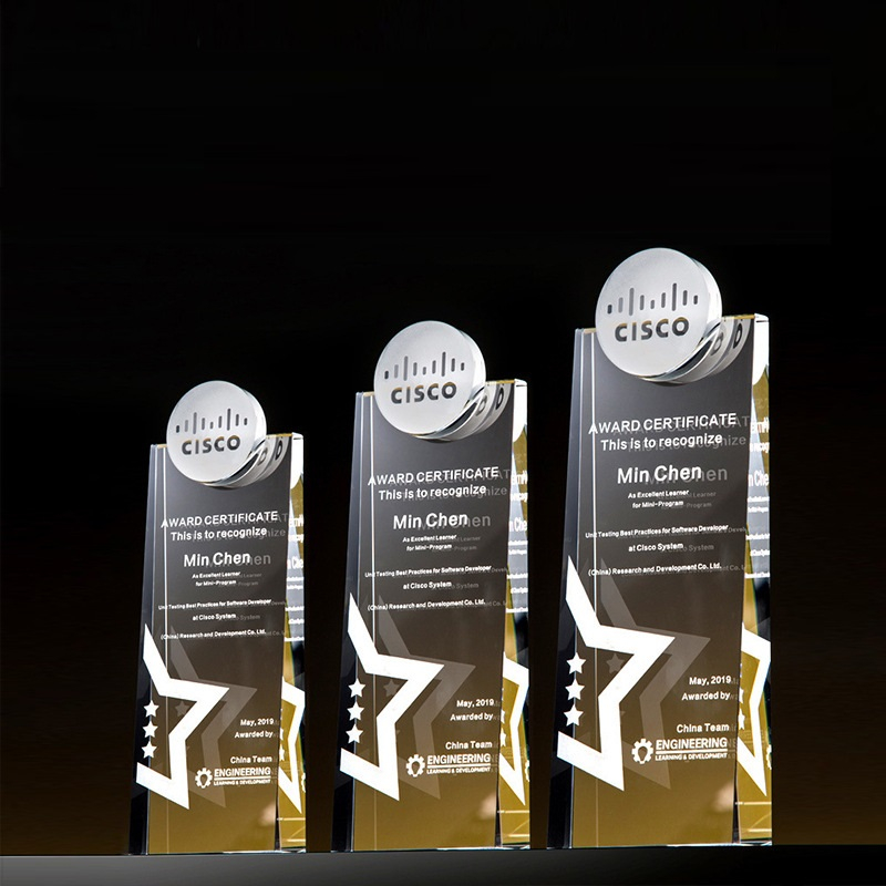 Personalized Crystal Employee Years of Service Award Plaque Custom Name ...